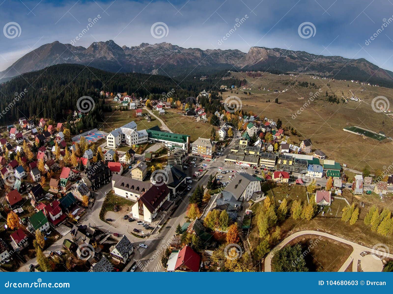 Aerial View of Zabljak Town, Montenegro Stock Image - Image of people ...
