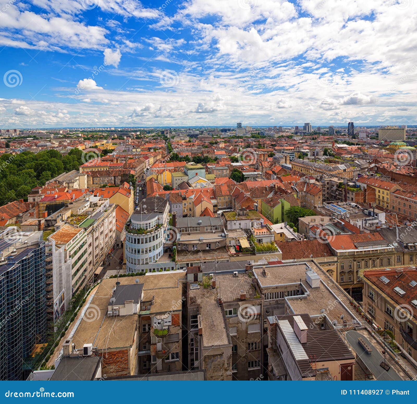 Aerial View of Zagreb, Croatia. Stock Image - Image of birdseye ...