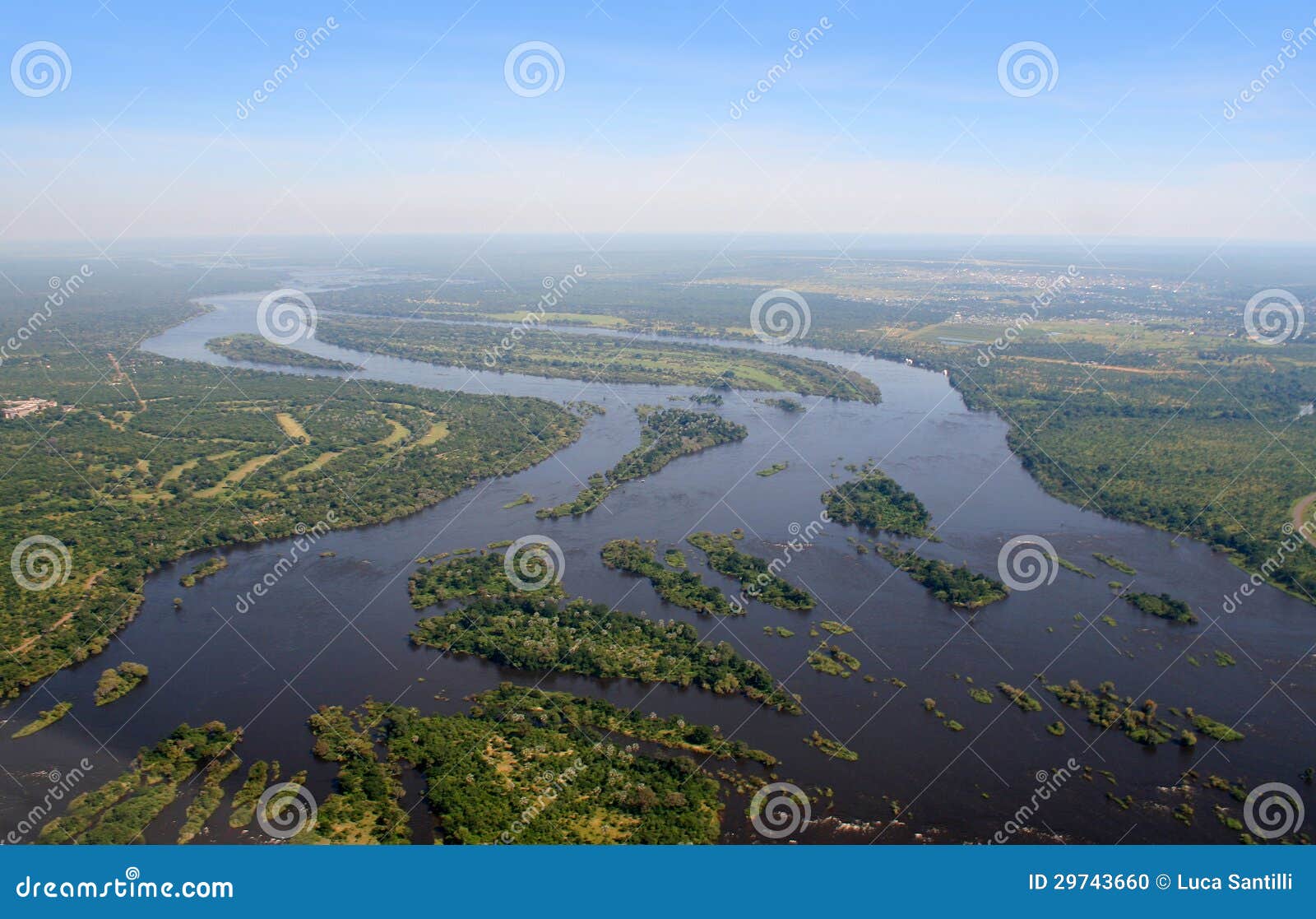 Zambezi River stock photo. Image of misty, broad, flow - 29743660