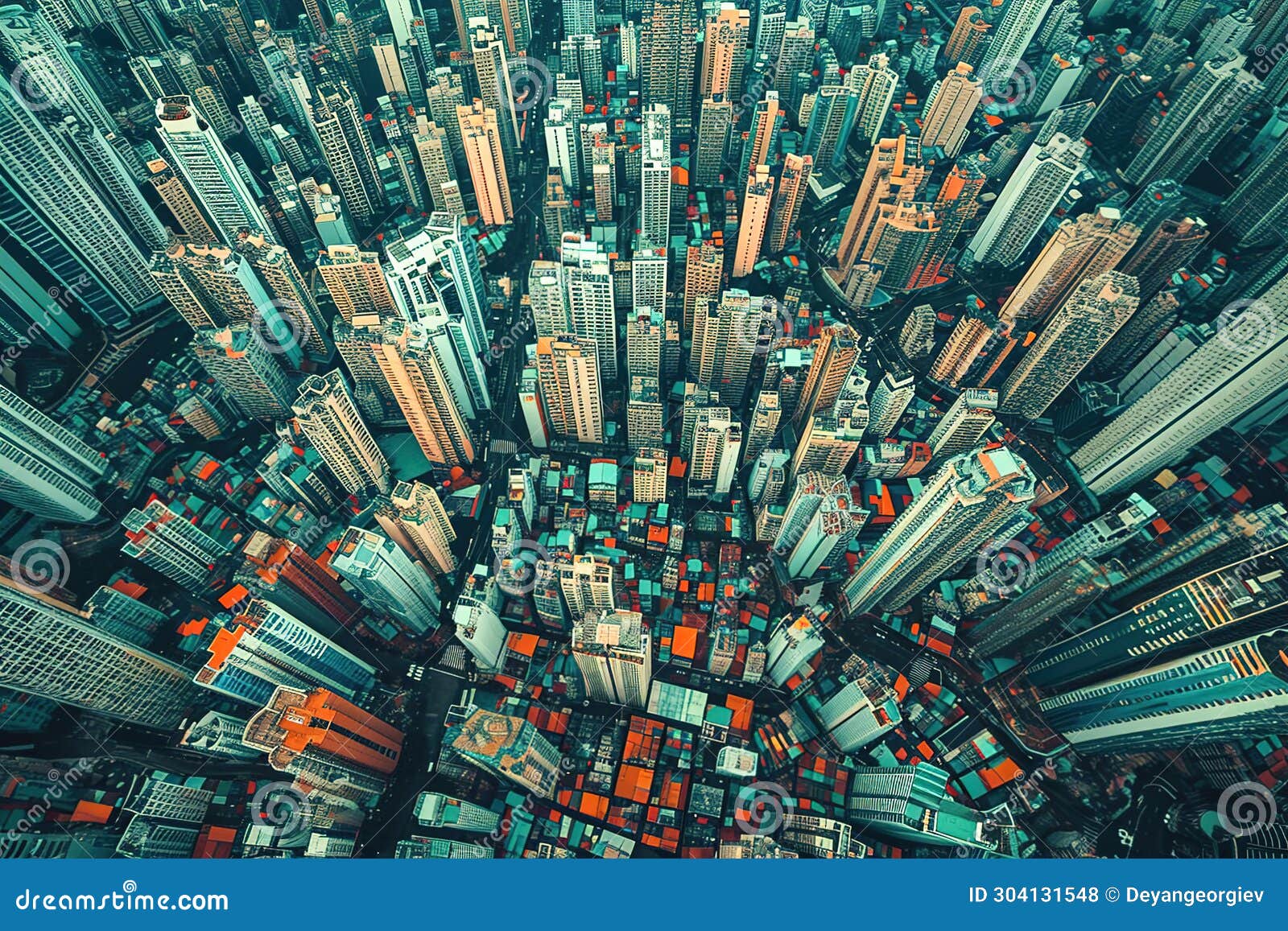 Aerial Views of Cityscapes Transformed into Abstract Patterns Stock ...