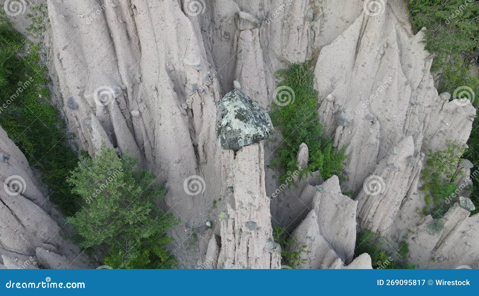 Aerial Views of the Earth Pyramids in the Dolomites, Italy. Stock Image ...