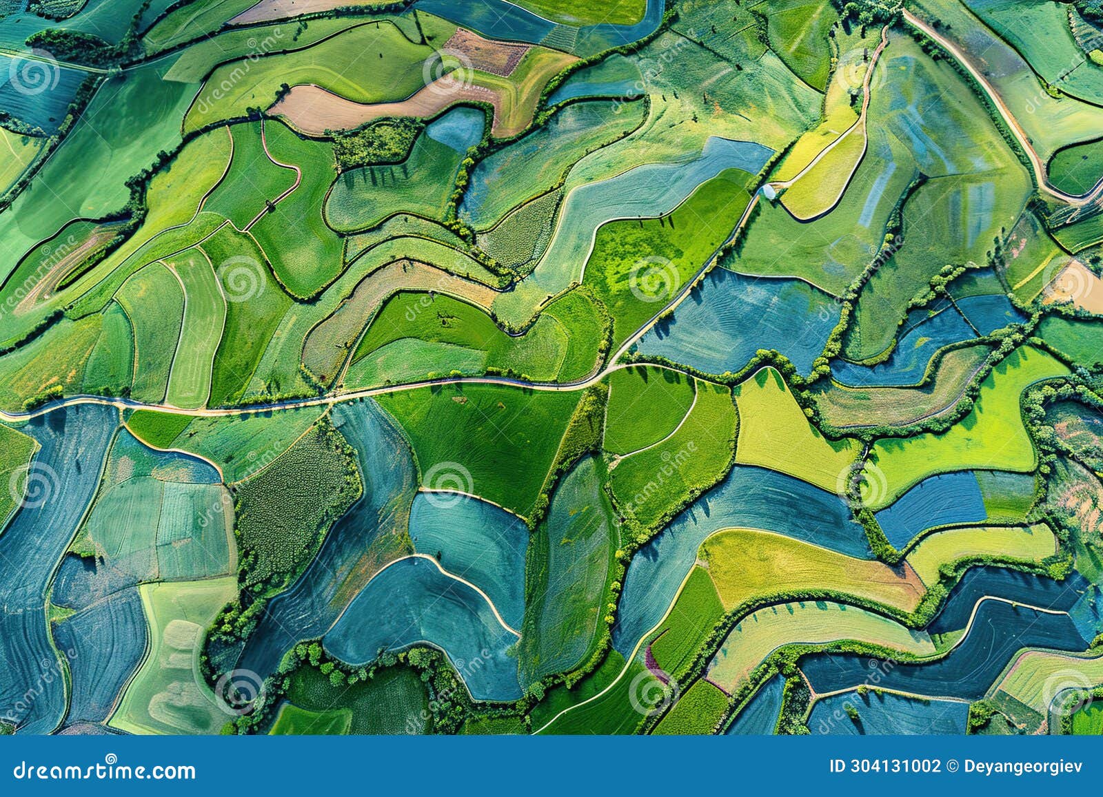 Aerial Views of Landscapes Transformed into Abstract Patterns Stock ...