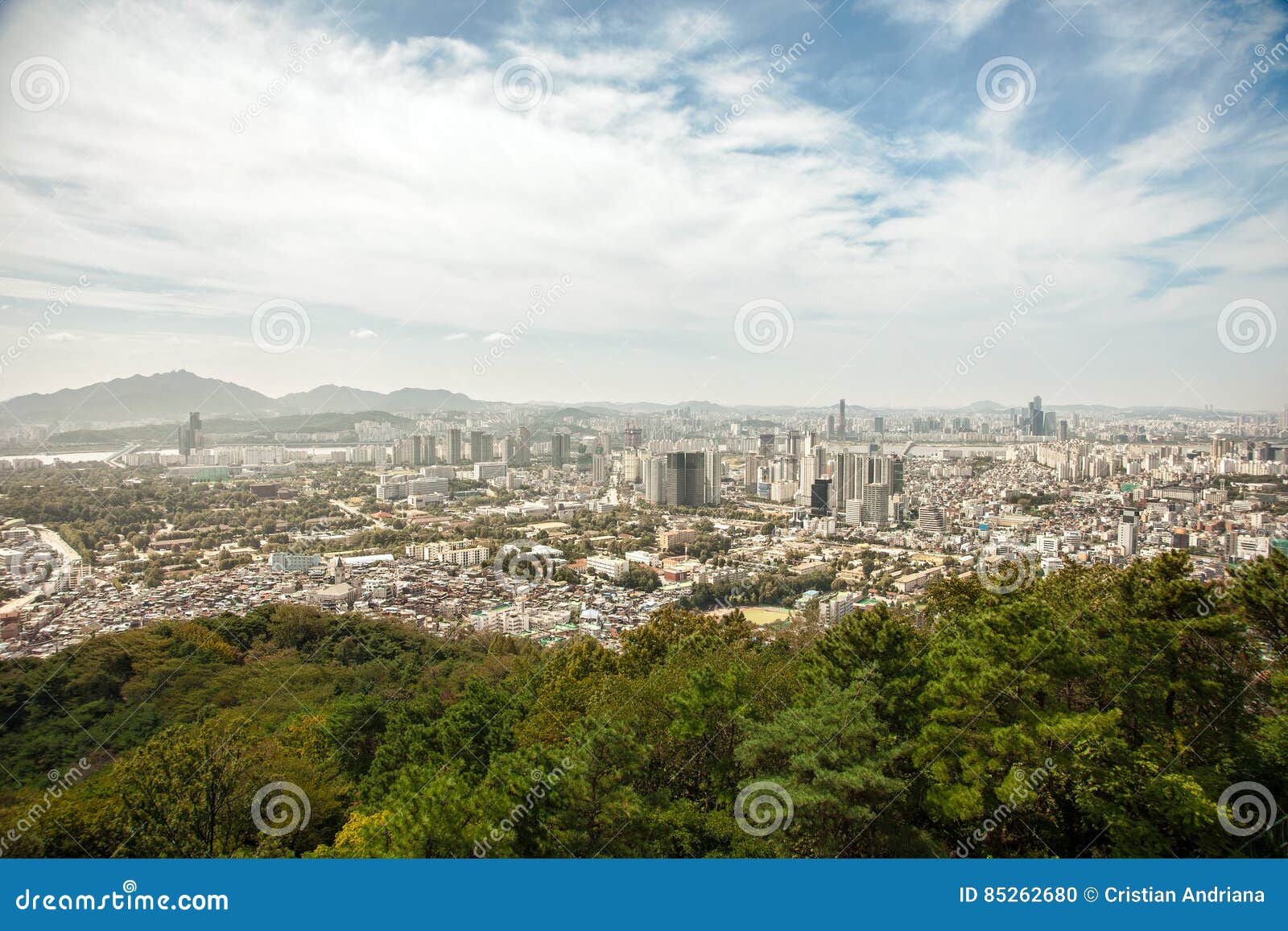 Aerial Views of Seoul, South Korea Stock Photo - Image of leafs, korean ...