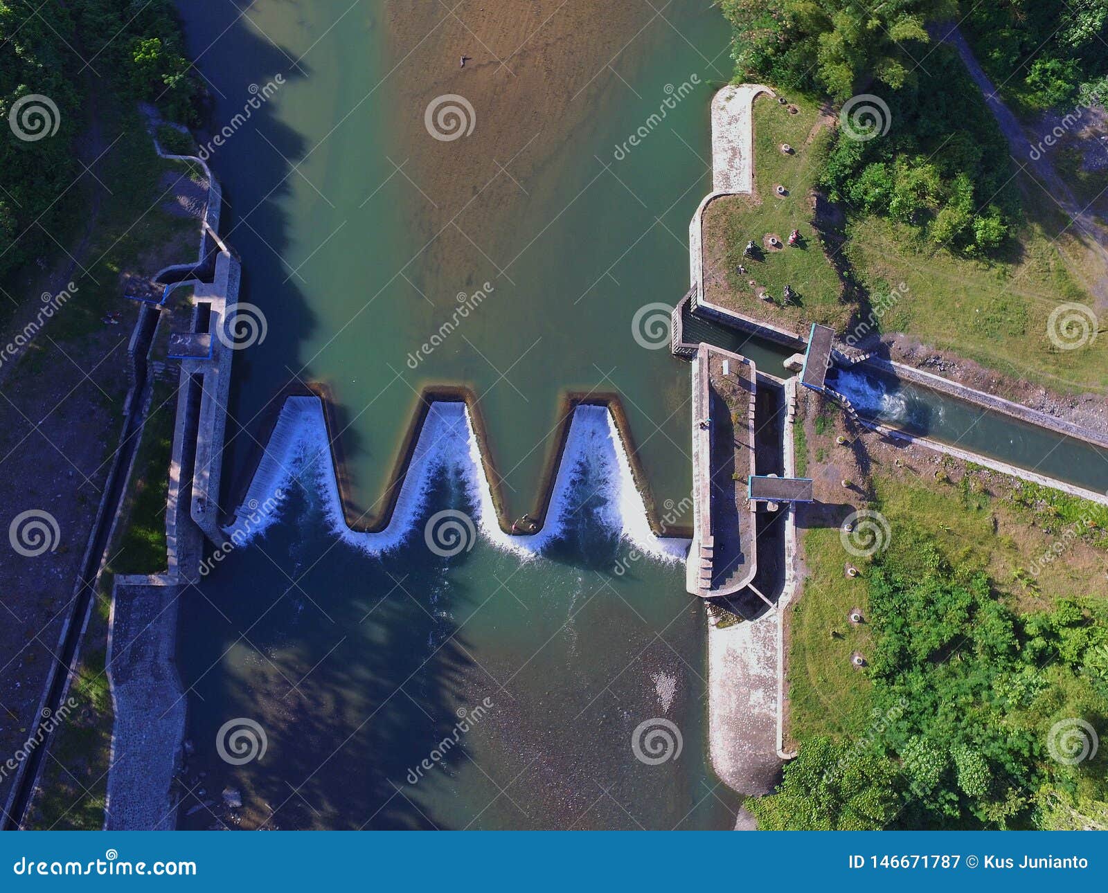 Aerial Water Dam View from Drone Stock Image - Image of view, aerial ...