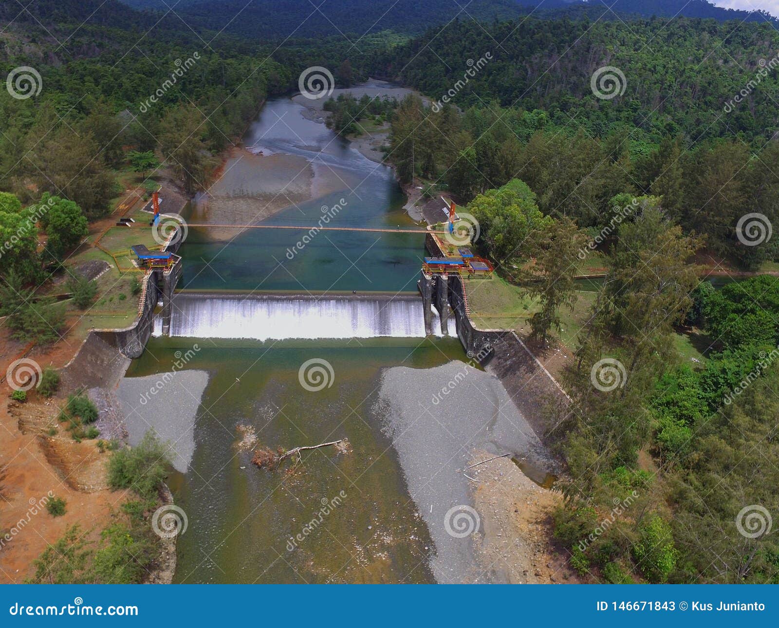 Aerial Water Dam View from Drone Stock Image - Image of aerial, drone ...