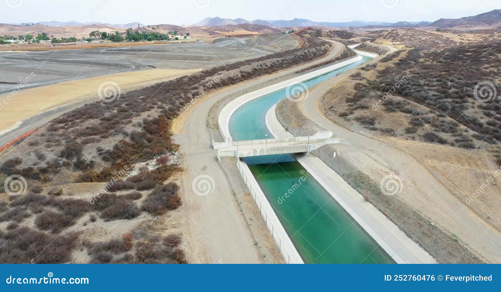 Aerial of Water Flowing through Aqueduct Stock Footage - Video of ...
