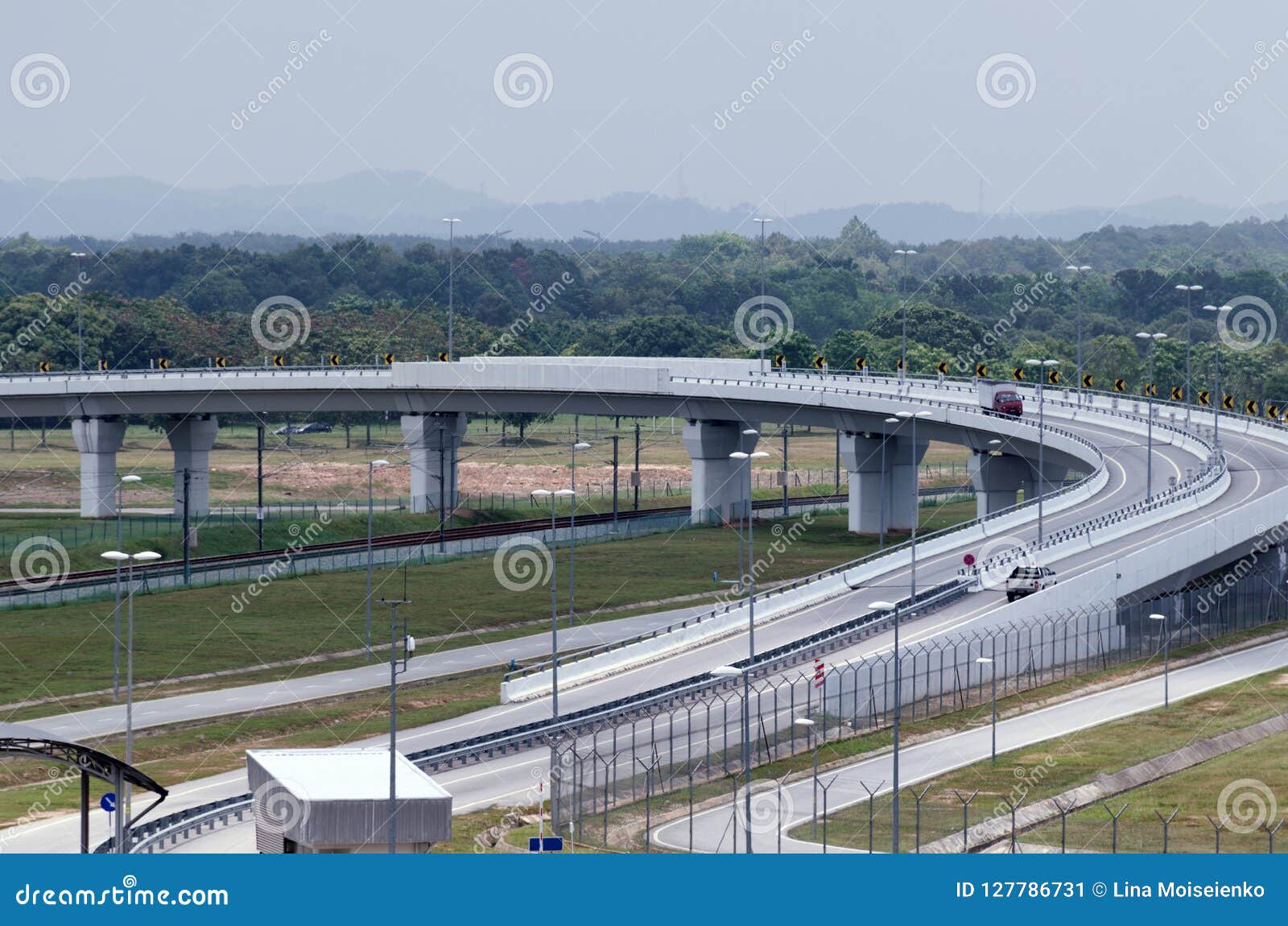 Aerial View of Modern Highway and Overpass. Stock Image - Image of asia ...