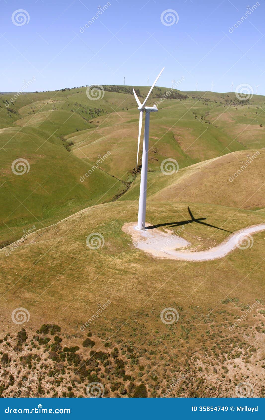 Aerial wind farm stock image. Image of windmill, hill - 35854749