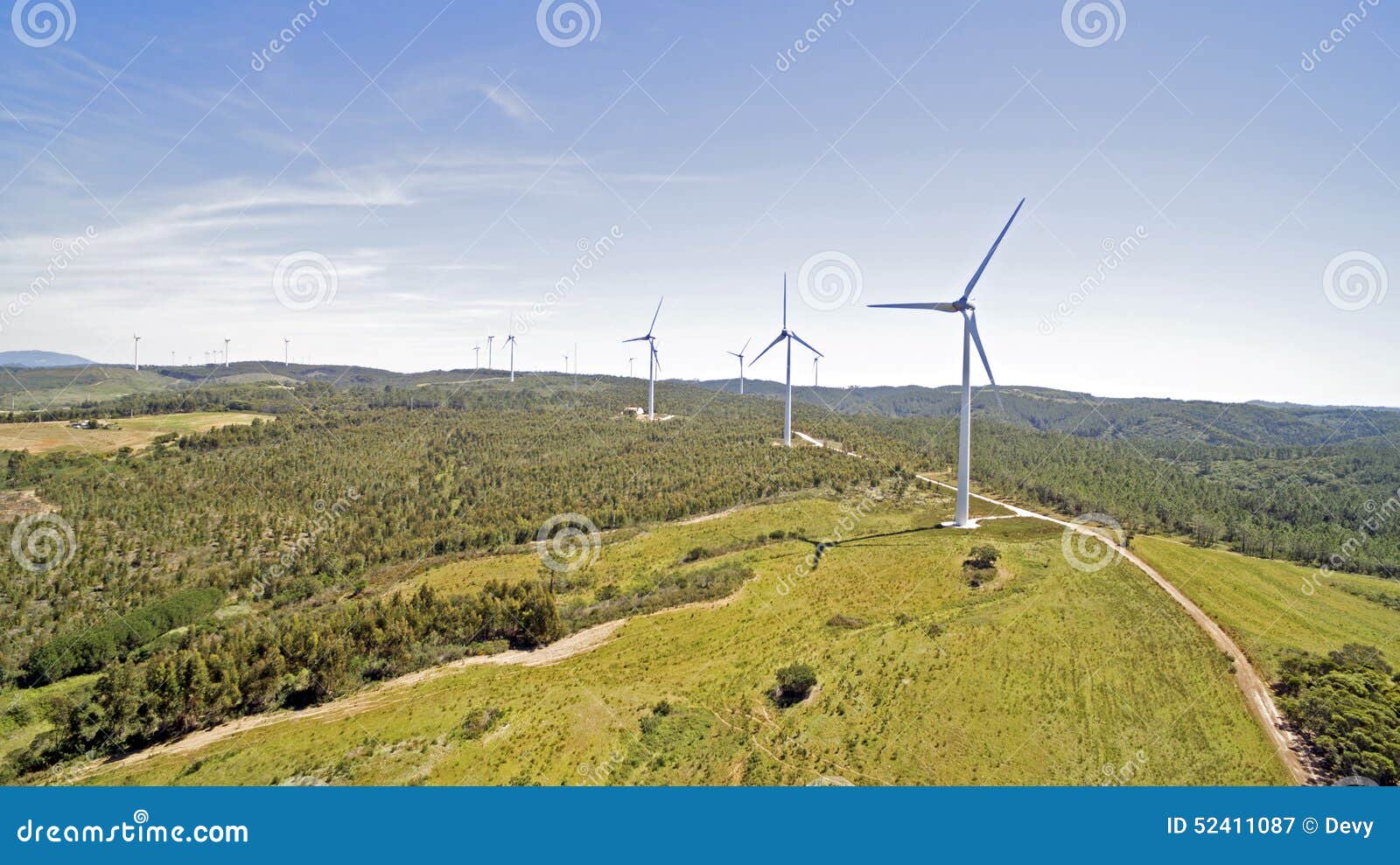Aerial from Windmills in the Countryside Stock Image - Image of ...