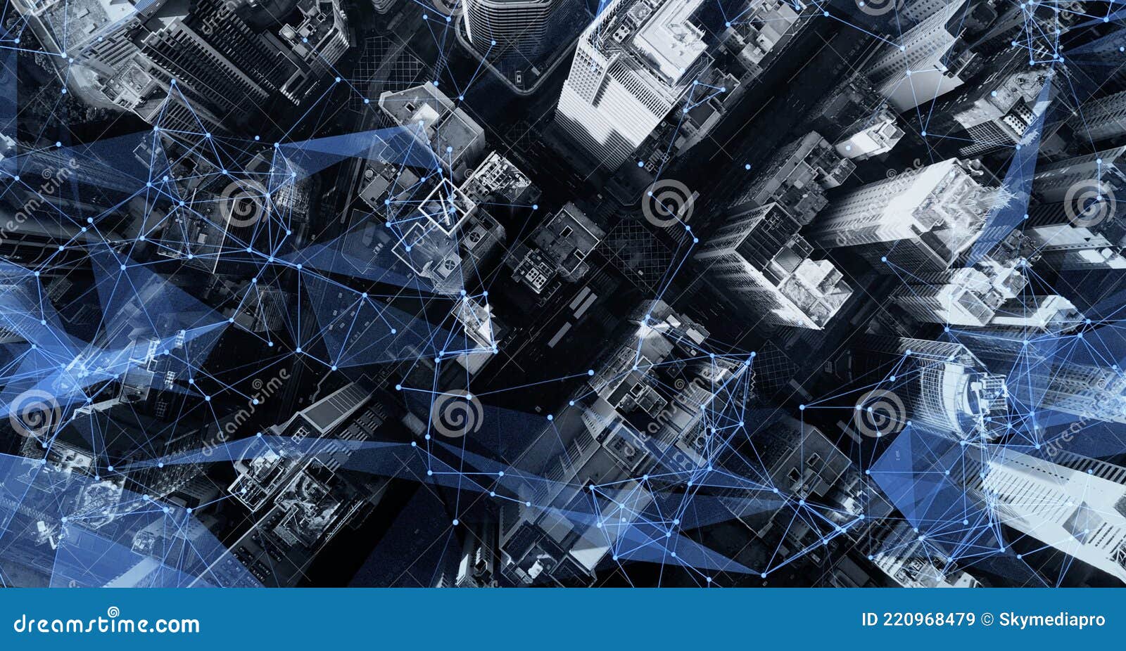 Aerial. Wireless Communication Network Concept. IoT Internet of Things ...