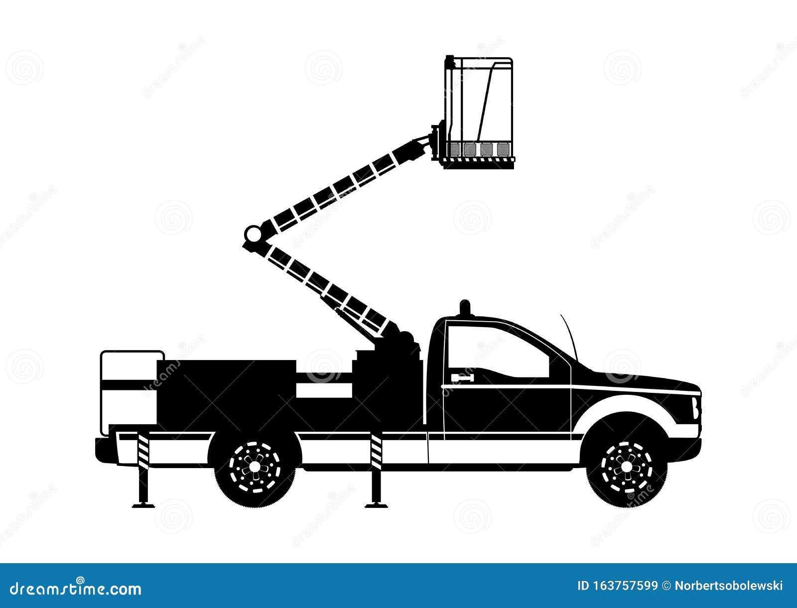 Aerial work platform. stock vector. Illustration of professional ...