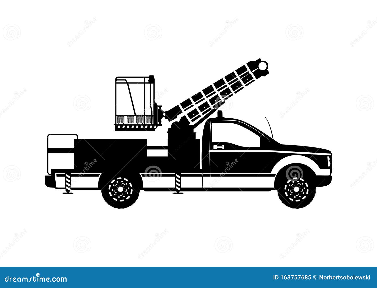 Aerial work platform. stock vector. Illustration of boom - 163757685