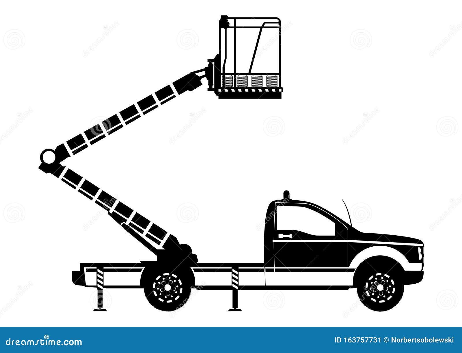 Aerial work platform. stock vector. Illustration of construction ...