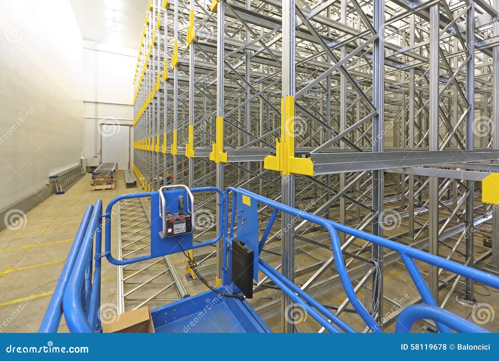 An Aerial Work Platform And A Mobile Crane Install A Prefabricated ...