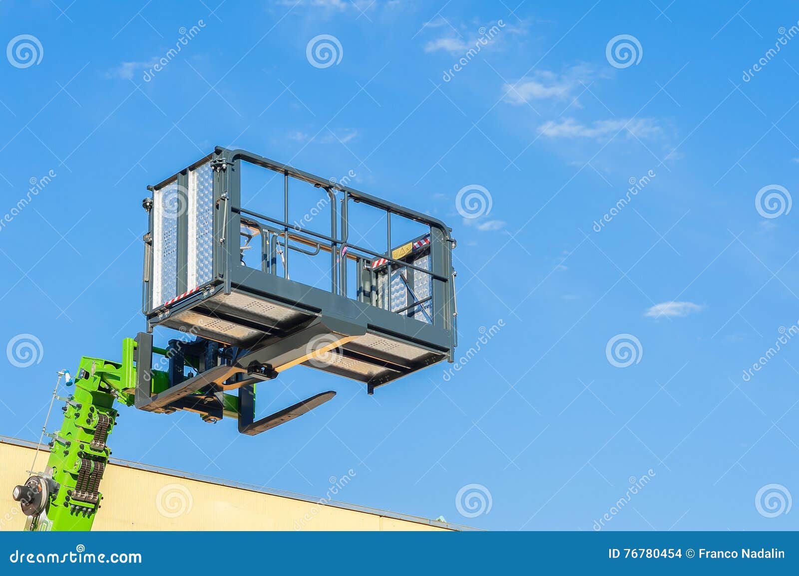 Aerial Working Platform, Buckets and Forklift Telescopic Boom. Stock ...