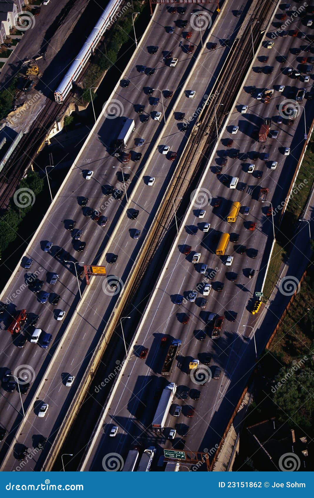 Aerian View of Interstate Highway during Rush Hour Editorial ...