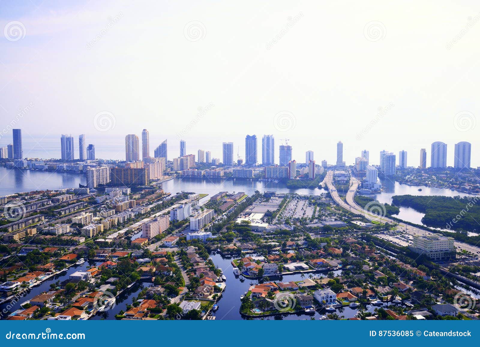 Aerial view of Miami stock image. Image of landmark, built - 87536085