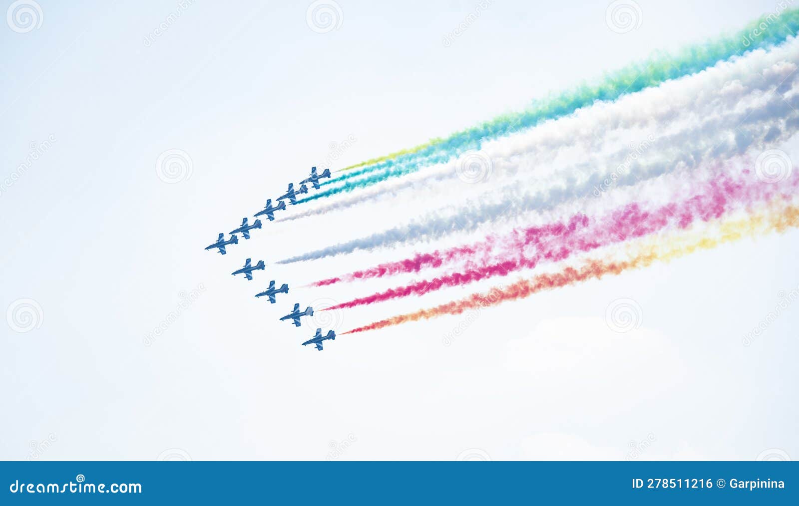 Aerobatic Aircraft with Colored Smoke Stock Photo - Image of travel ...