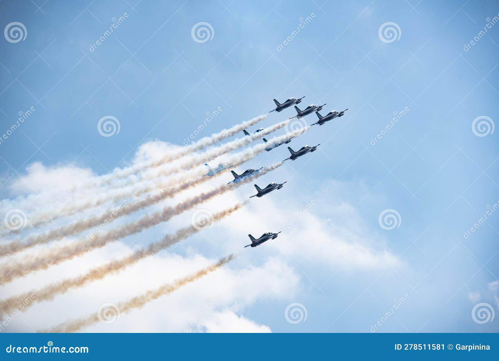 Aerobatic Aircraft with Colored Smoke Stock Image - Image of aerobatic ...