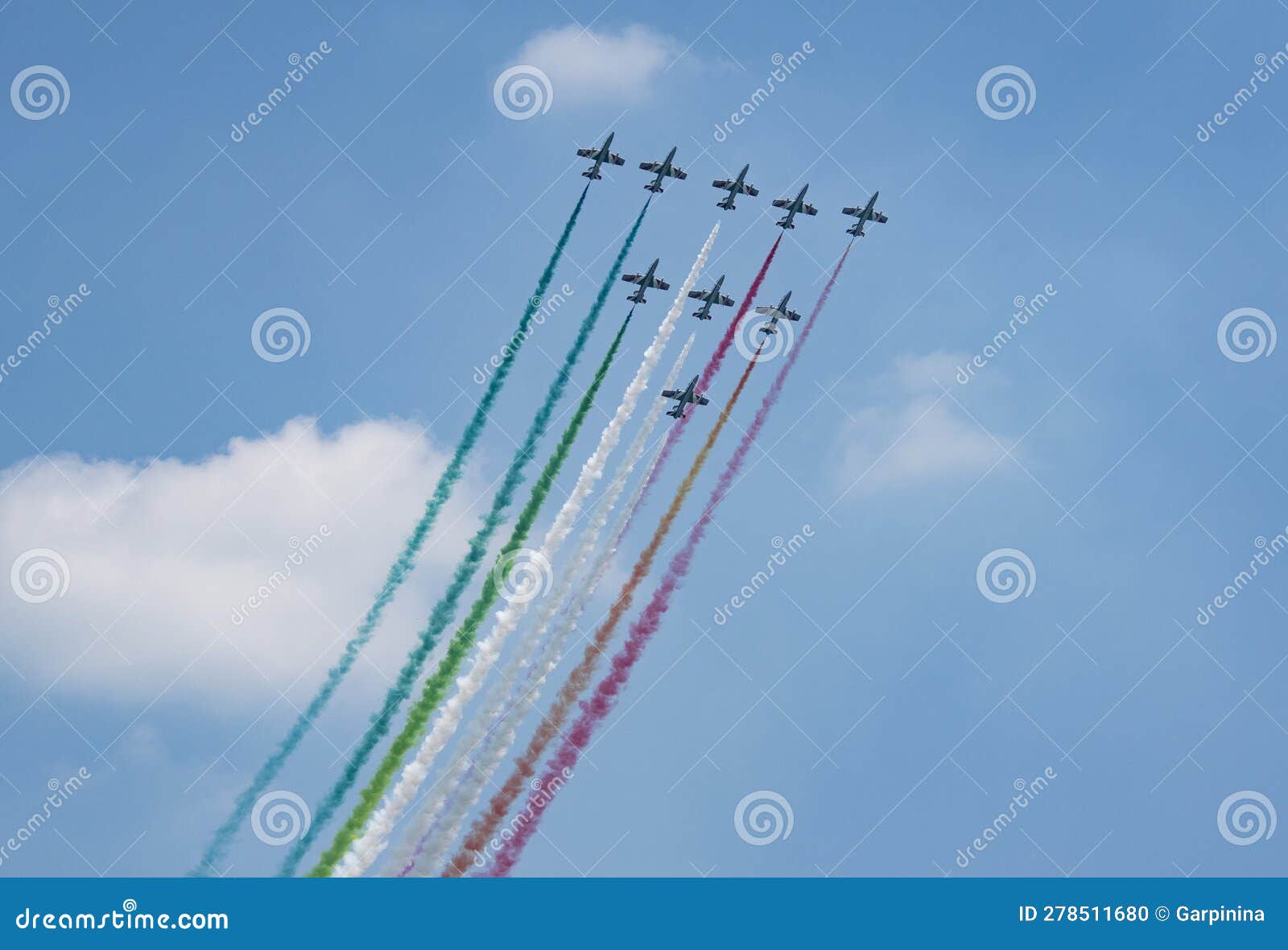 Aerobatic Aircraft with Colored Smoke Stock Photo - Image of monoplane ...