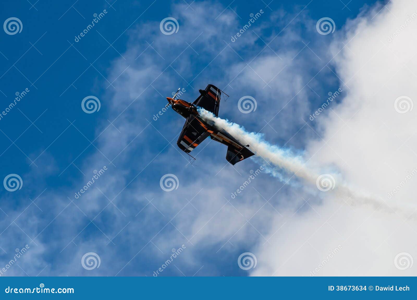 Aerobatic Plane Trailing Smoke Stock Photography | CartoonDealer.com ...