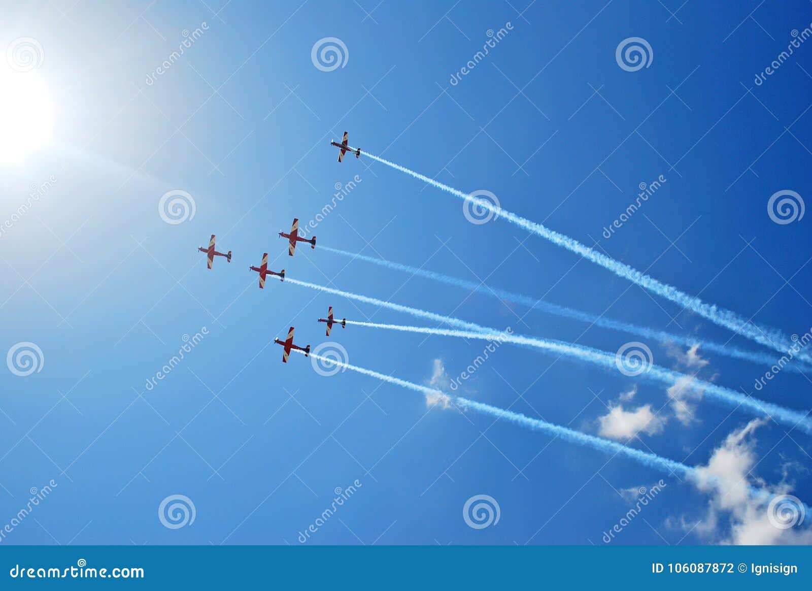 Aerobatic Team Performs Flight at Air Show Stock Photo - Image of blue ...