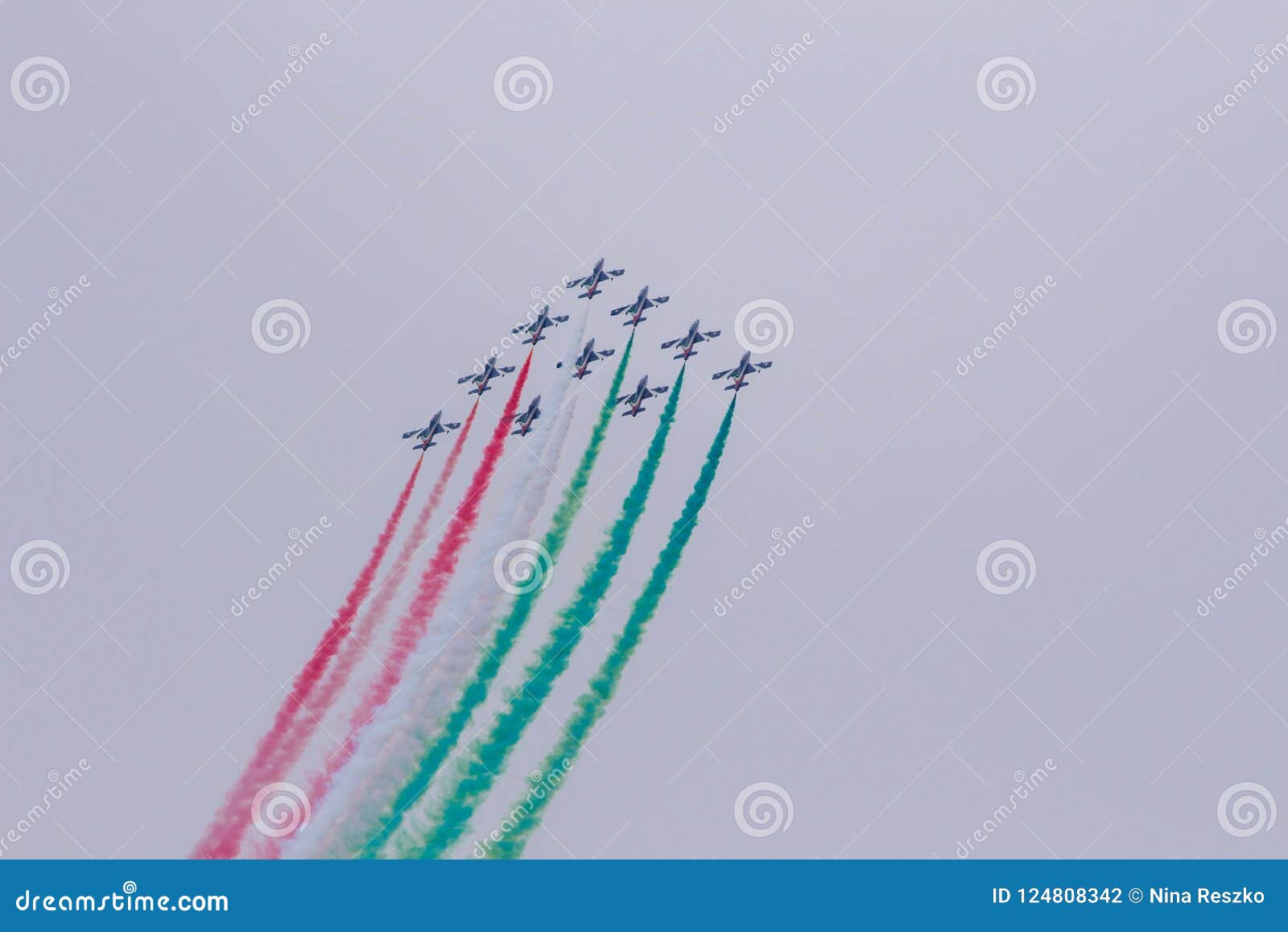 Aerobatic Team Performs Flight,, Air Show Stock Photo - Image of gray ...