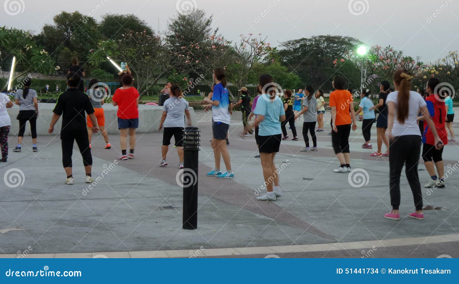 Aerobic dance in the park editorial stock image. Image of park - 51441734