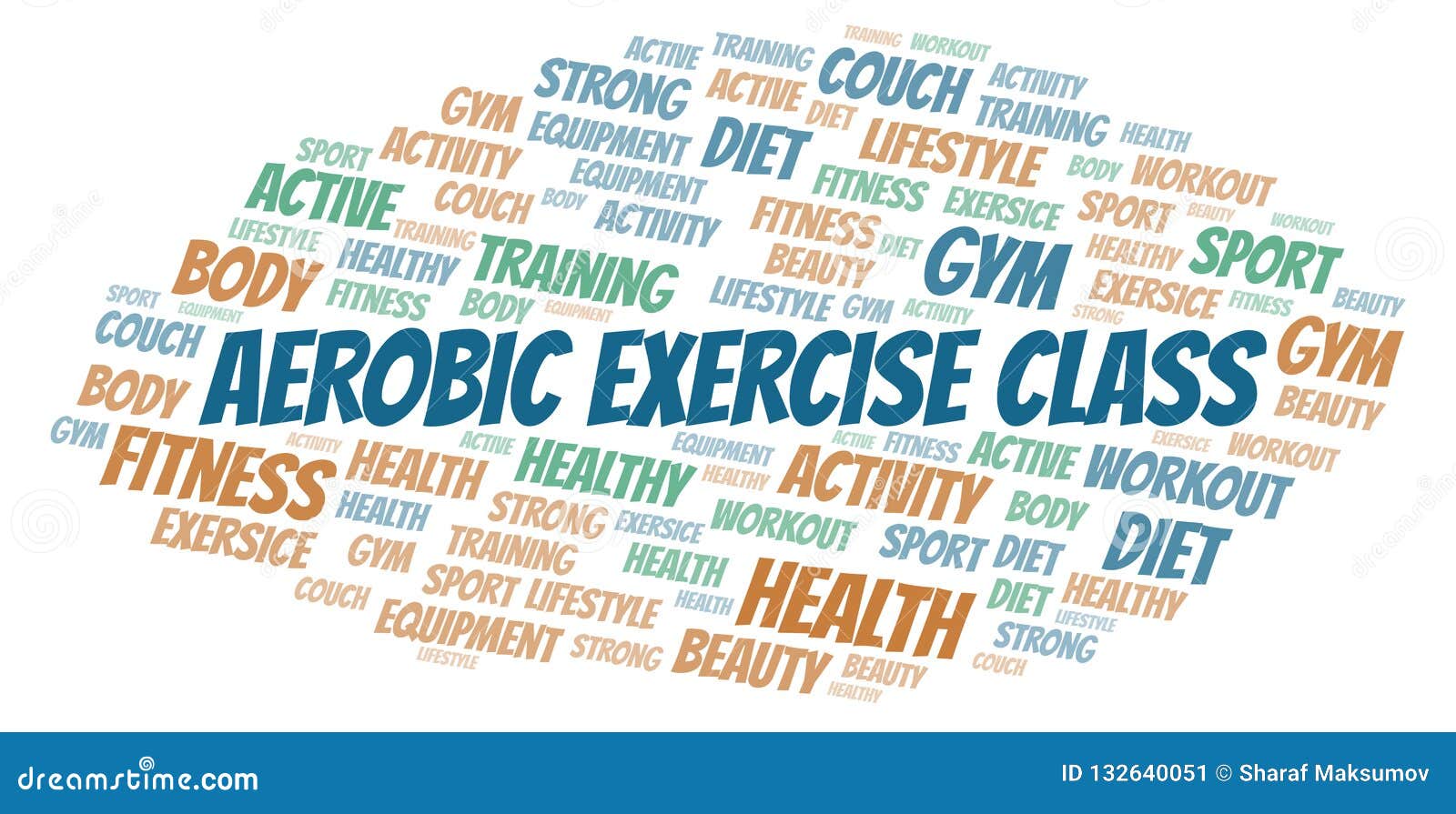 Aerobic Exercise Class Word Cloud Stock Illustration - Illustration of ...