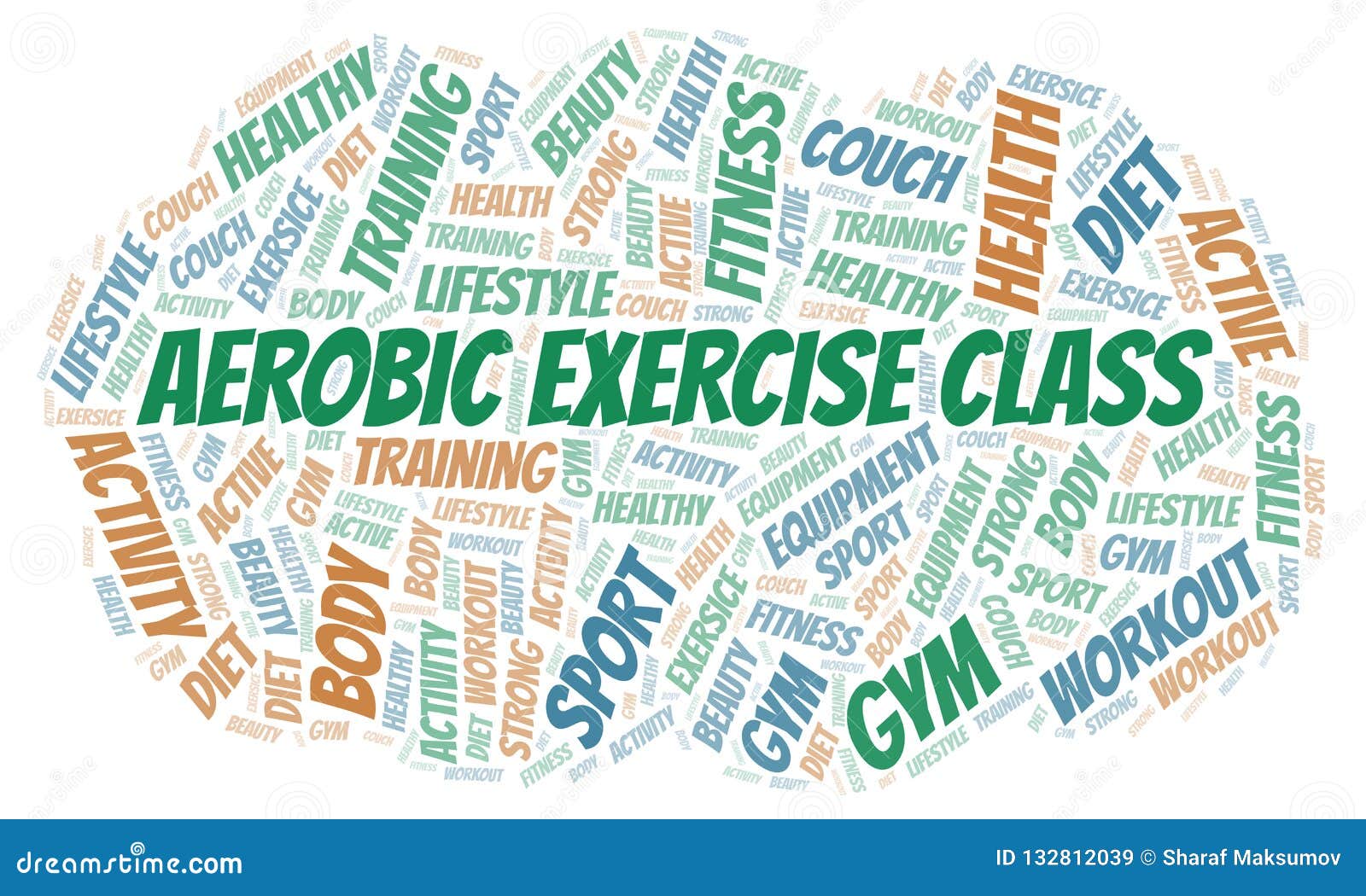 Aerobic Exercise Class Word Cloud Stock Illustration - Illustration of ...