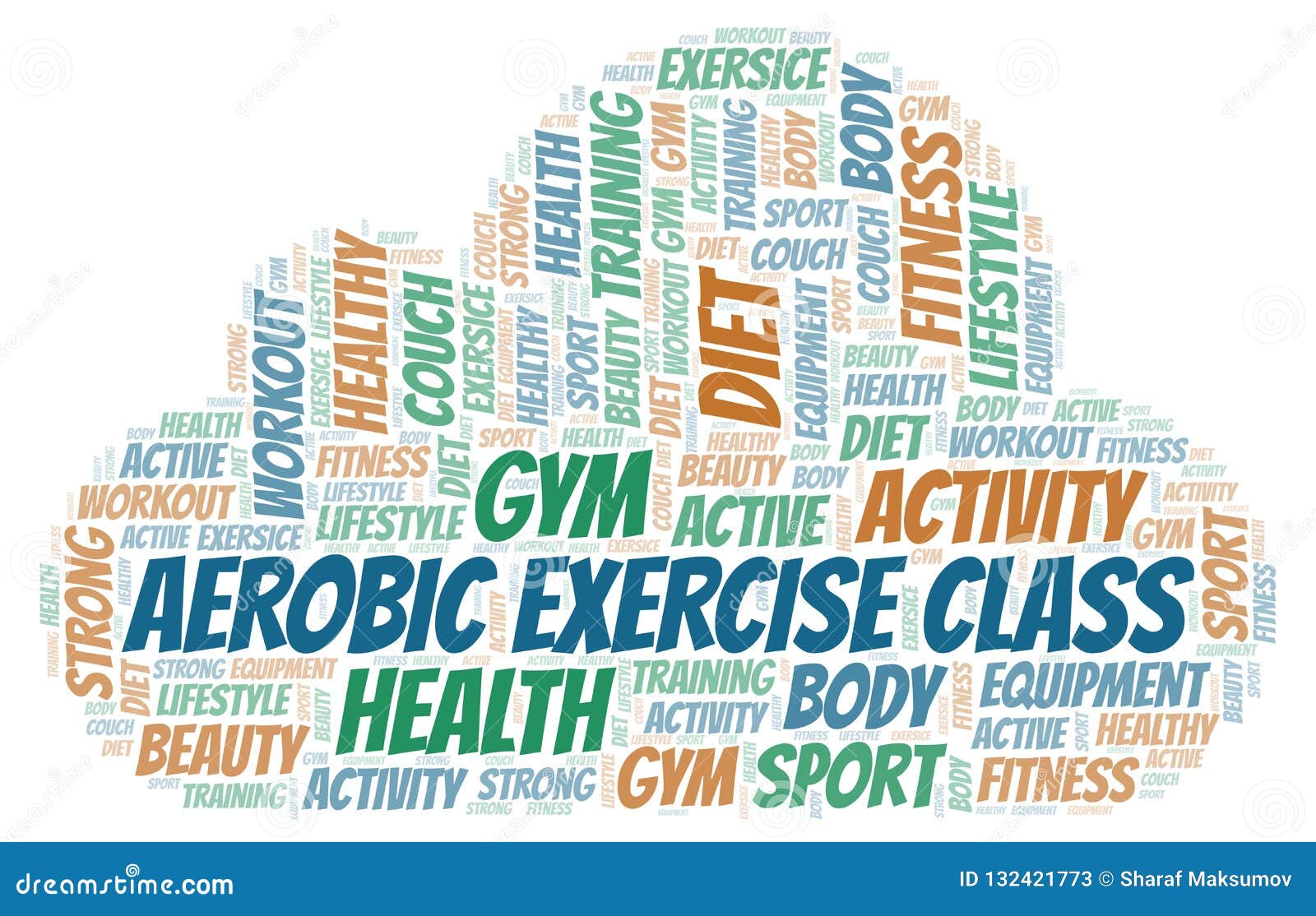 Aerobic Exercise Class Word Cloud Stock Illustration - Illustration of ...