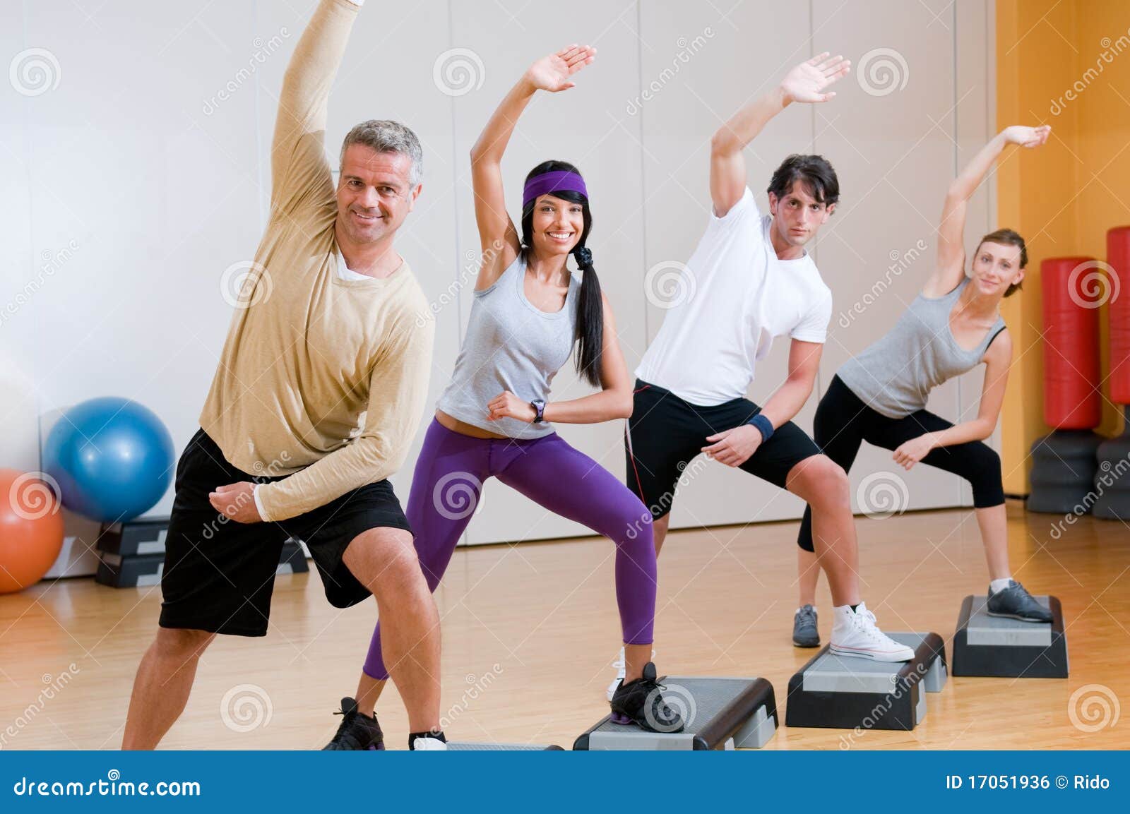 Aerobic Exercises At Gym Stock Photography | CartoonDealer.com #17051936