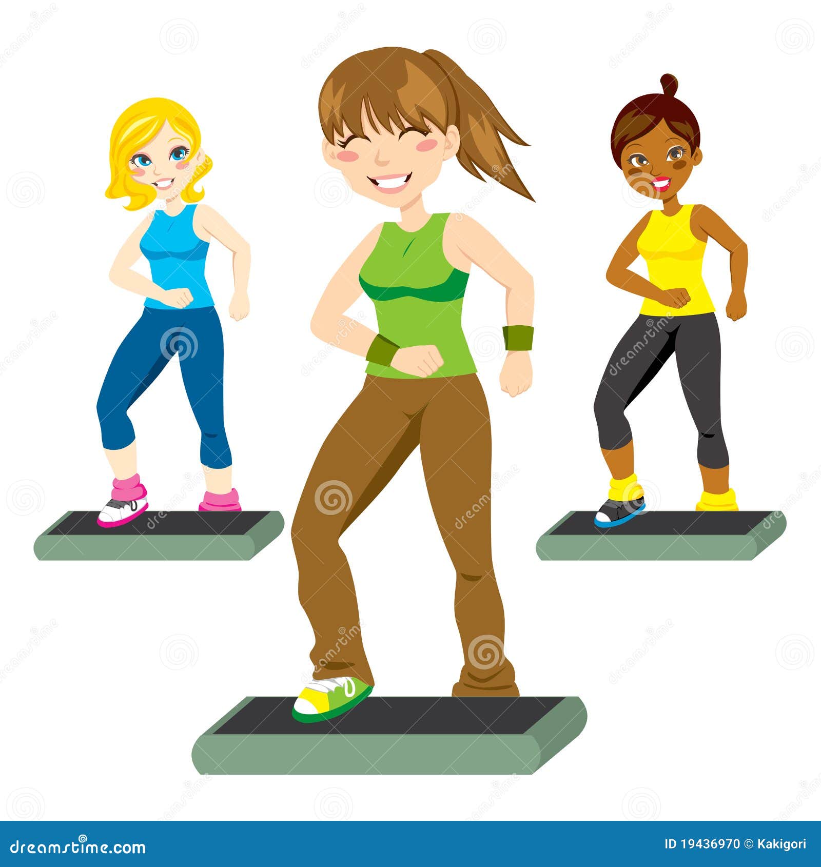 Aerobic Steps stock vector. Illustration of sport, attractive - 19436970