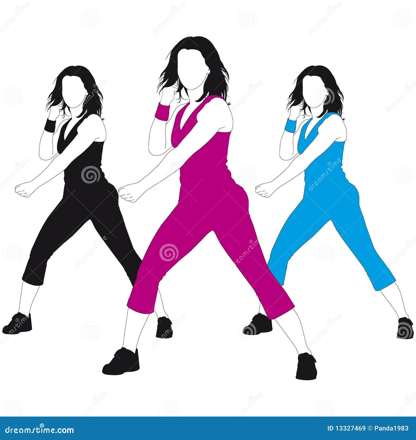 Aerobic women stock illustration. Illustration of aerobic - 13327469