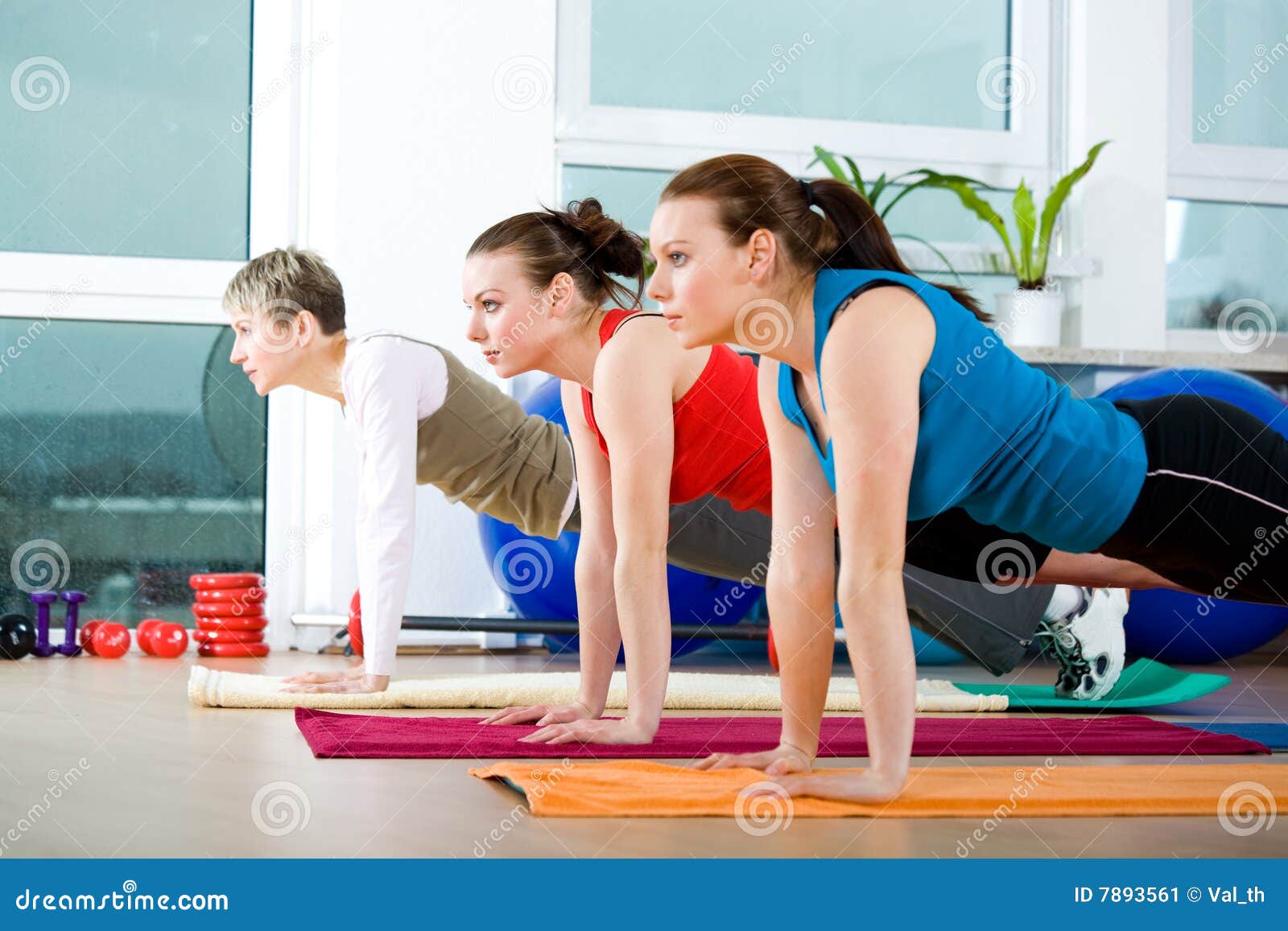 Aerobics stock image. Image of human, stretching, girl - 7893561