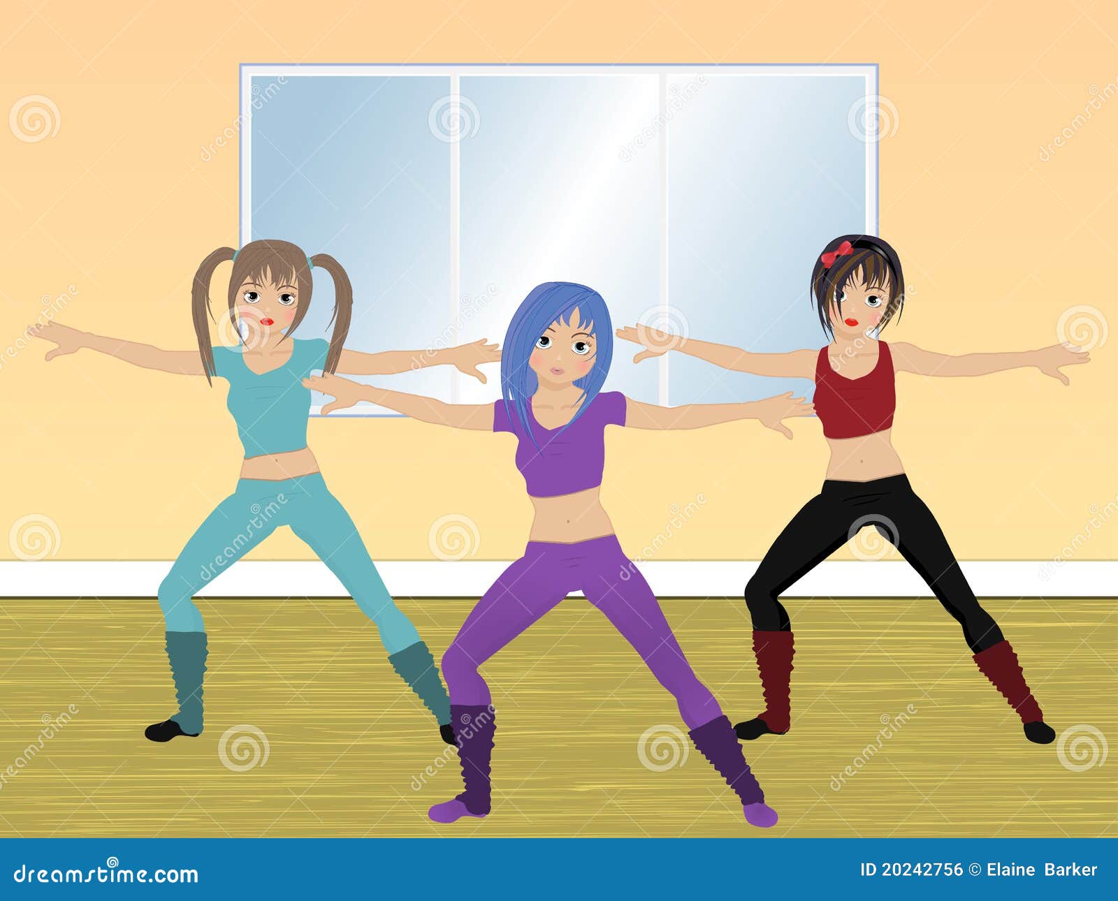Aerobics class stock illustration. Illustration of fitness - 20242756