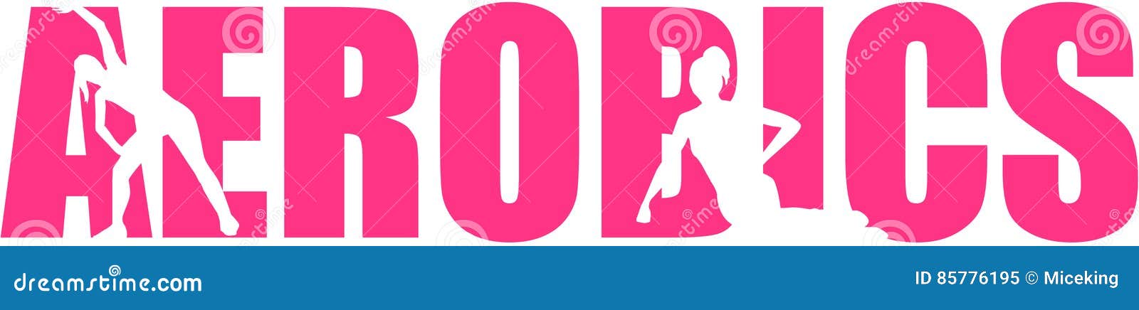 Aerobics Word with Silhouettes Stock Vector - Illustration of woman ...