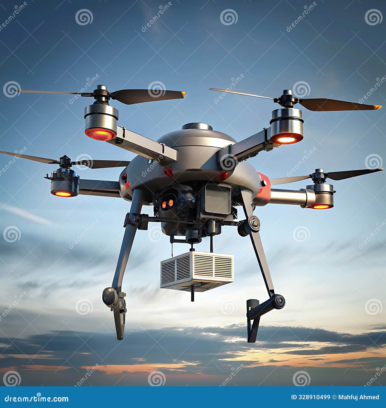Futuristic Aerobotics Drone Stock Image - Image of including ...
