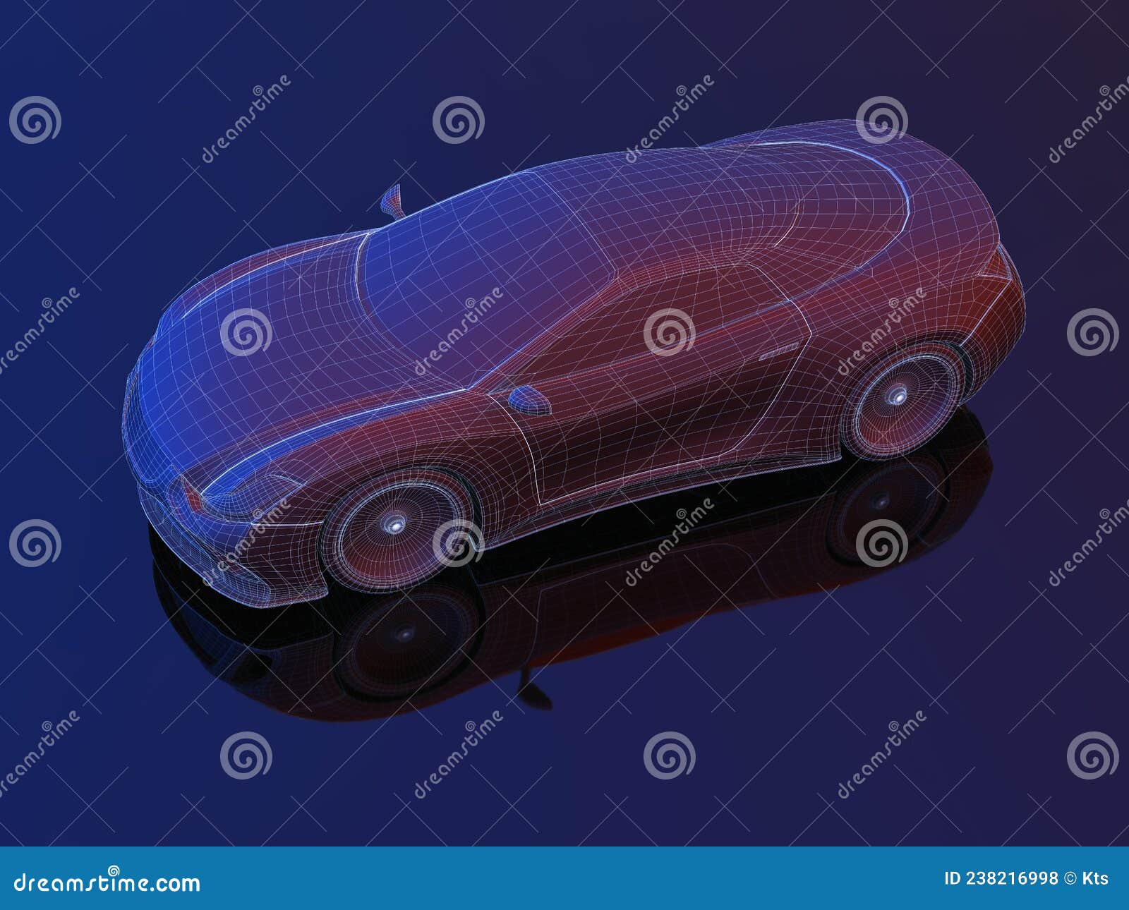Aerodynamic Blueprint Prototype Sports Car Concept Stock Illustration ...
