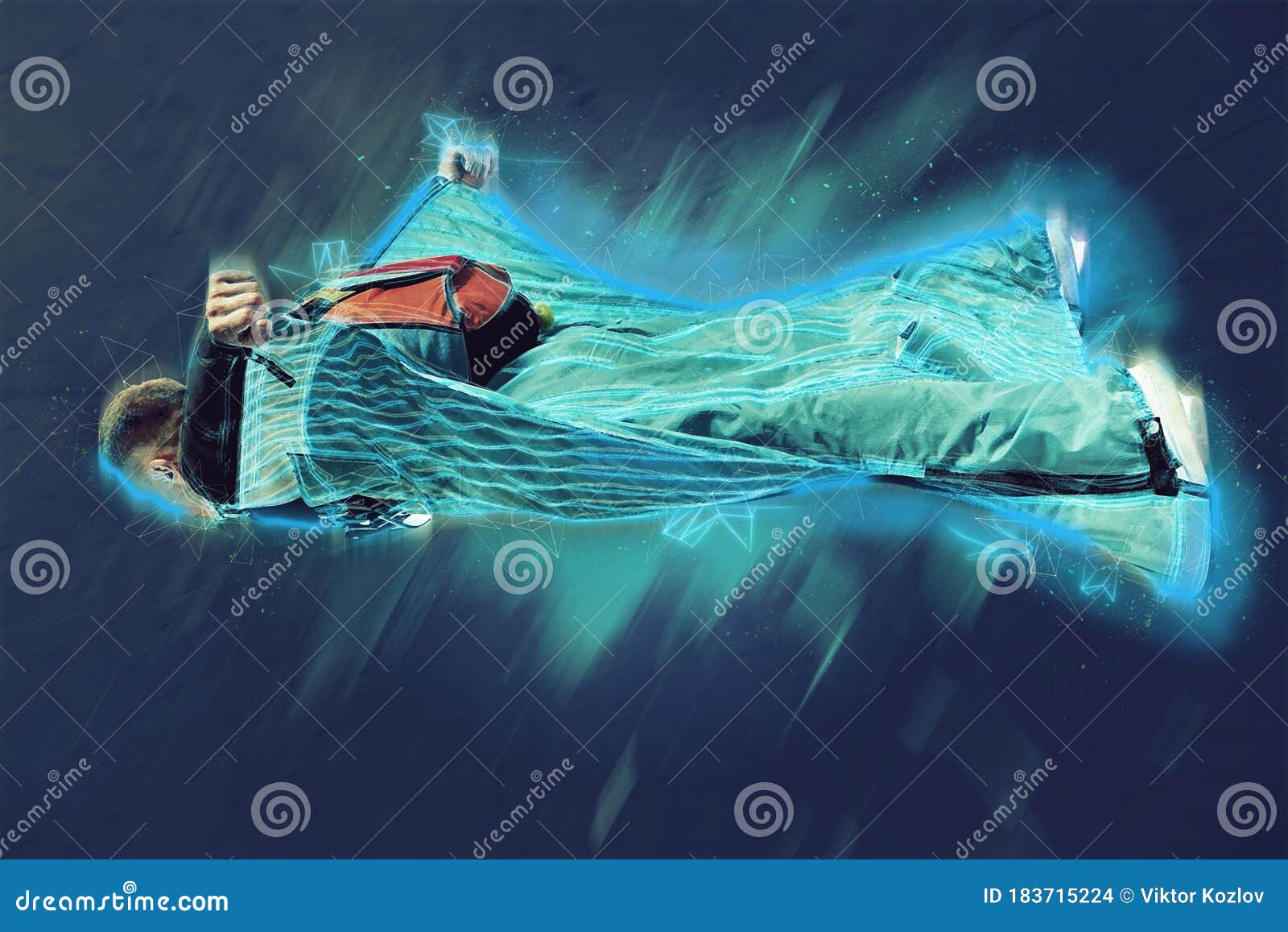 Aerodynamic. the Jumper Simulates Flight. Computer Graphics. Future ...