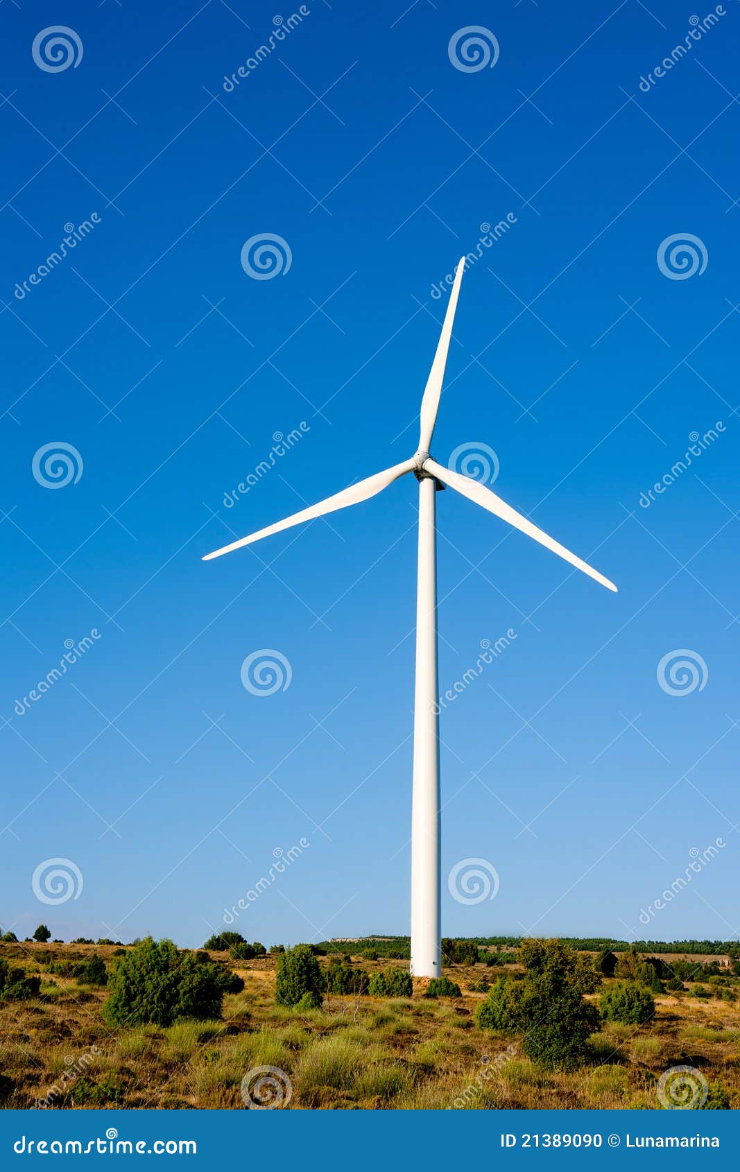 Aerogenerator Windmill in Sunny Blue Sky Stock Photo - Image of natural ...