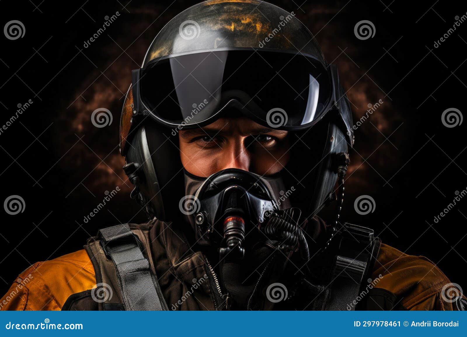 Aeronautic Aviator In Shadowed Flight Gear. Royalty-Free Stock ...
