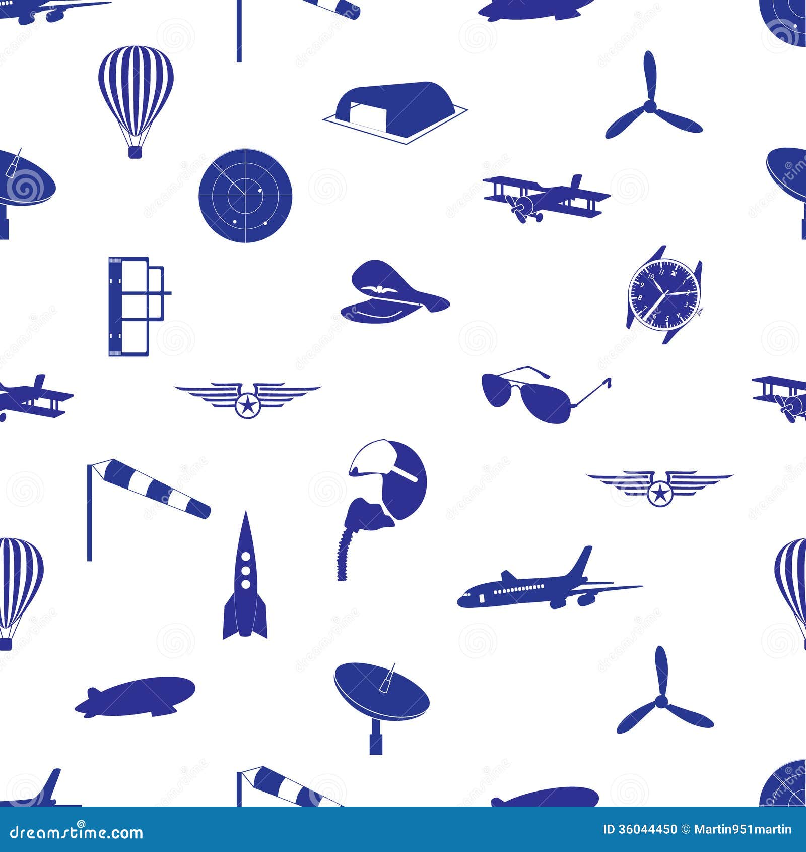 Aeronautical Icons Pattern Eps10 Stock Illustration - Illustration of ...