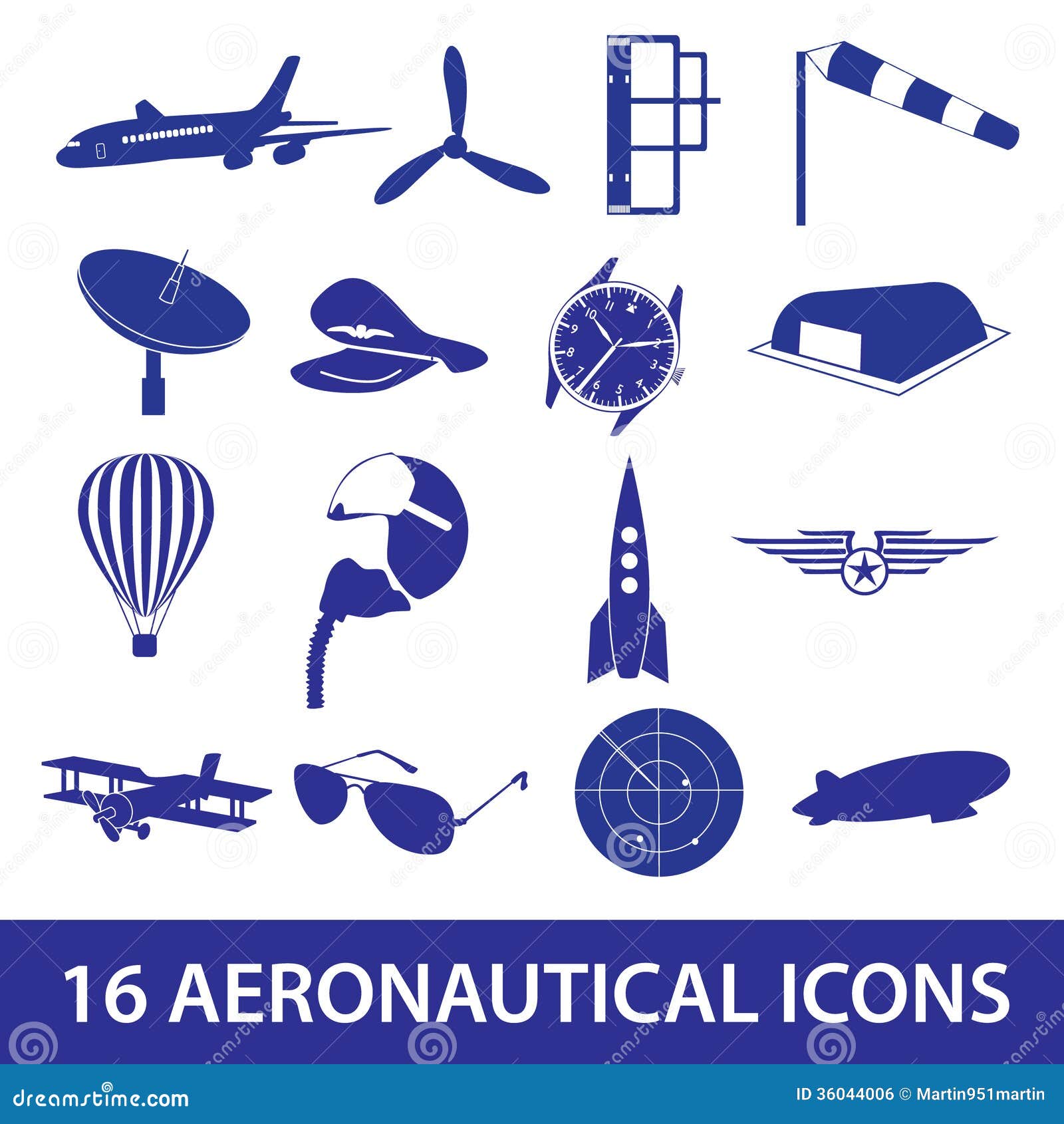 Aeronautical Icons Set Eps10 Stock Vector - Illustration of aeroplane ...