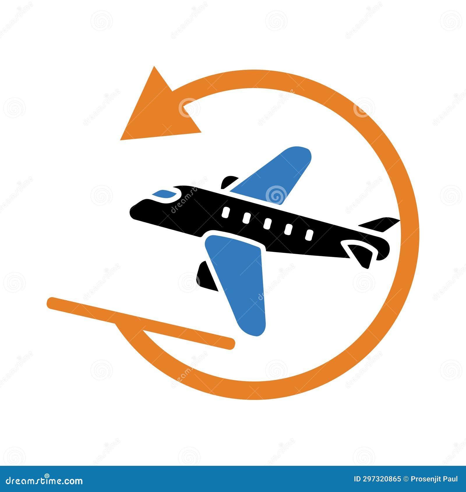 Mix Icon For Downstream, Aeroplane And Land Stock Photo | CartoonDealer ...