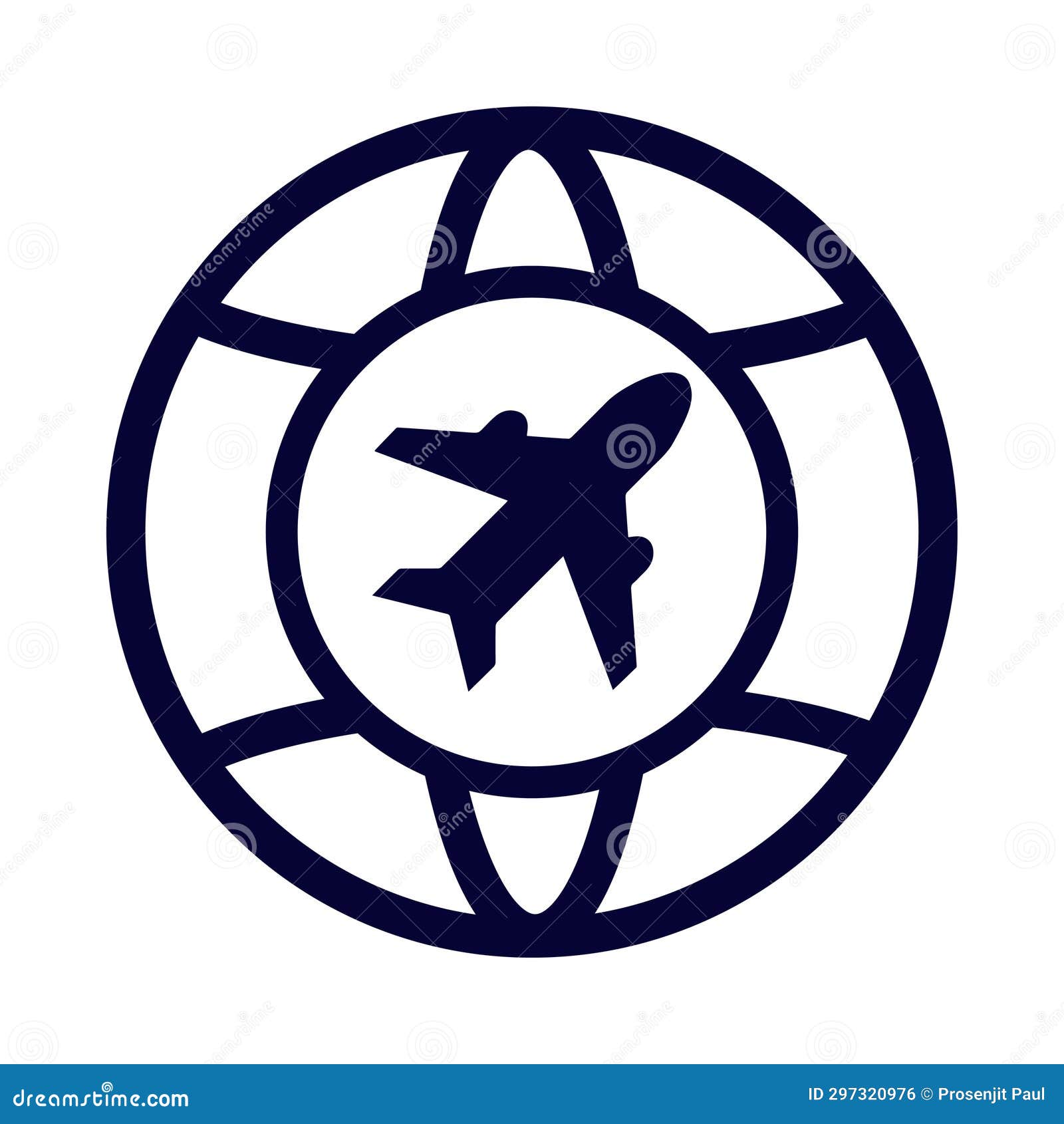 Mix Icon For Downstream, Aeroplane And Land Stock Photo | CartoonDealer ...