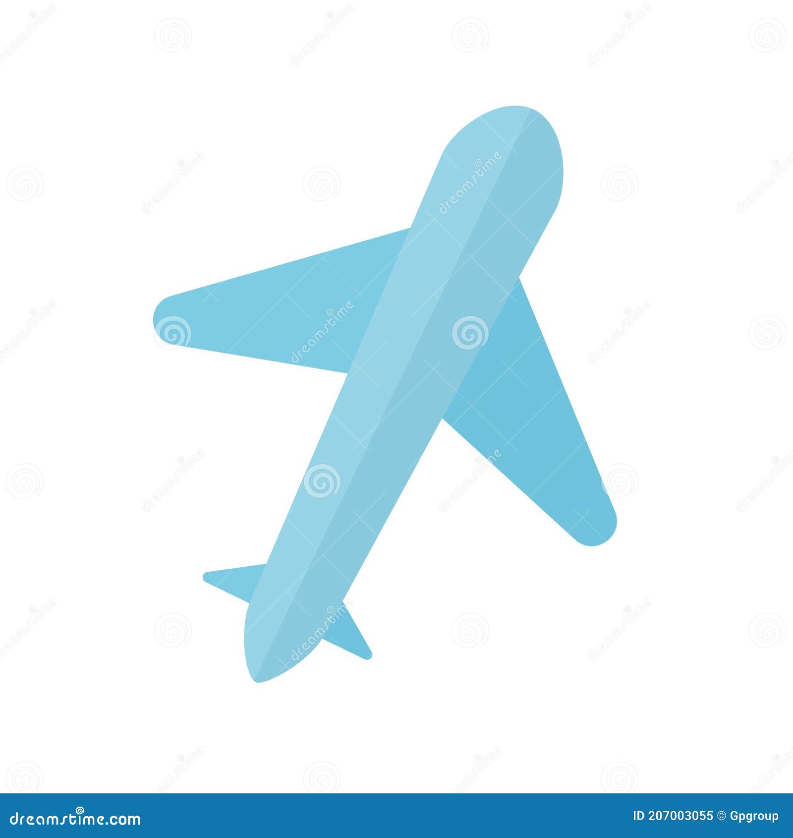 Aeroplane with a Blue Color Stock Illustration - Illustration of ...