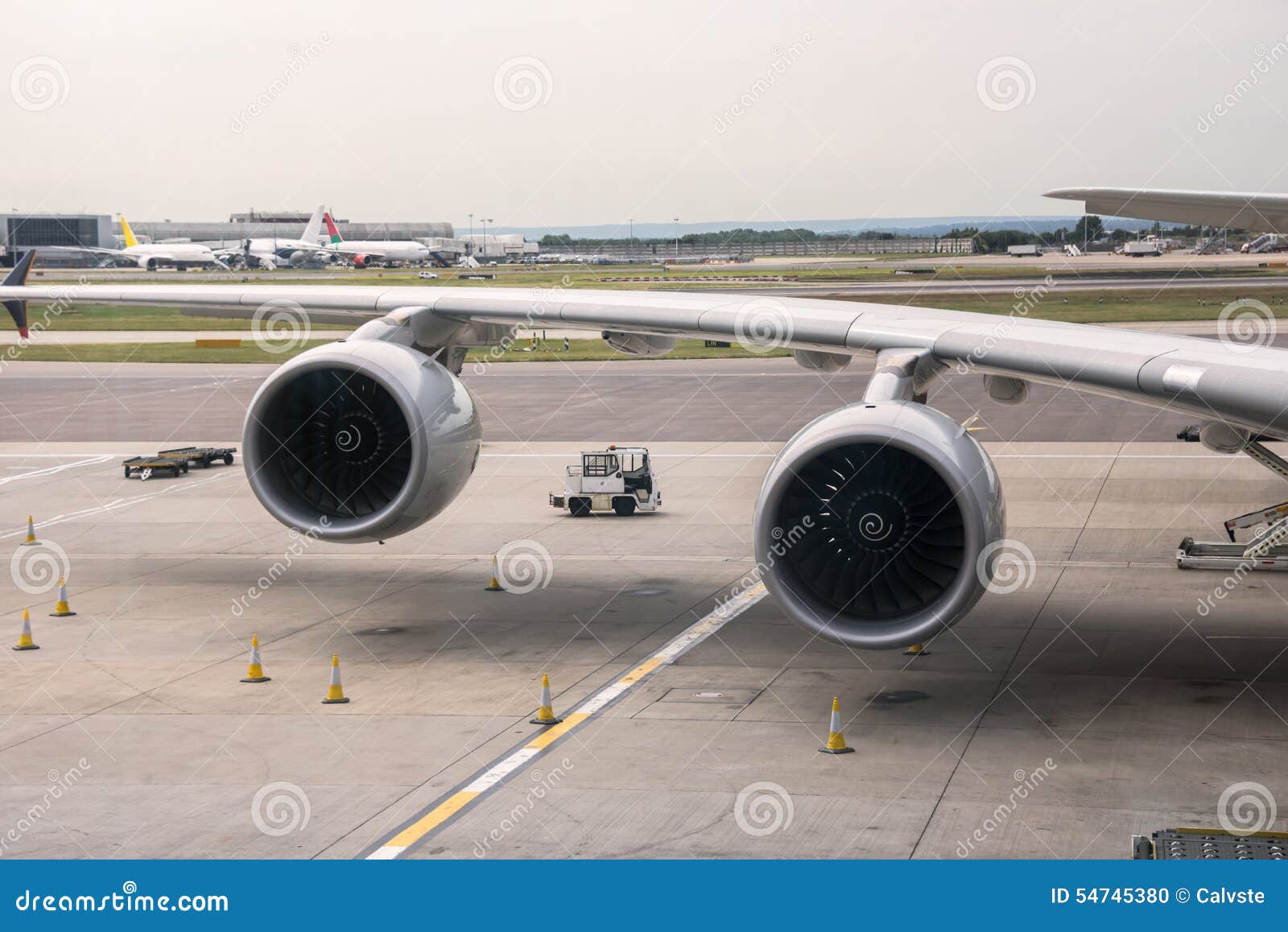 Aeroplane Engines at Airport Stock Photo - Image of airline, aviation ...