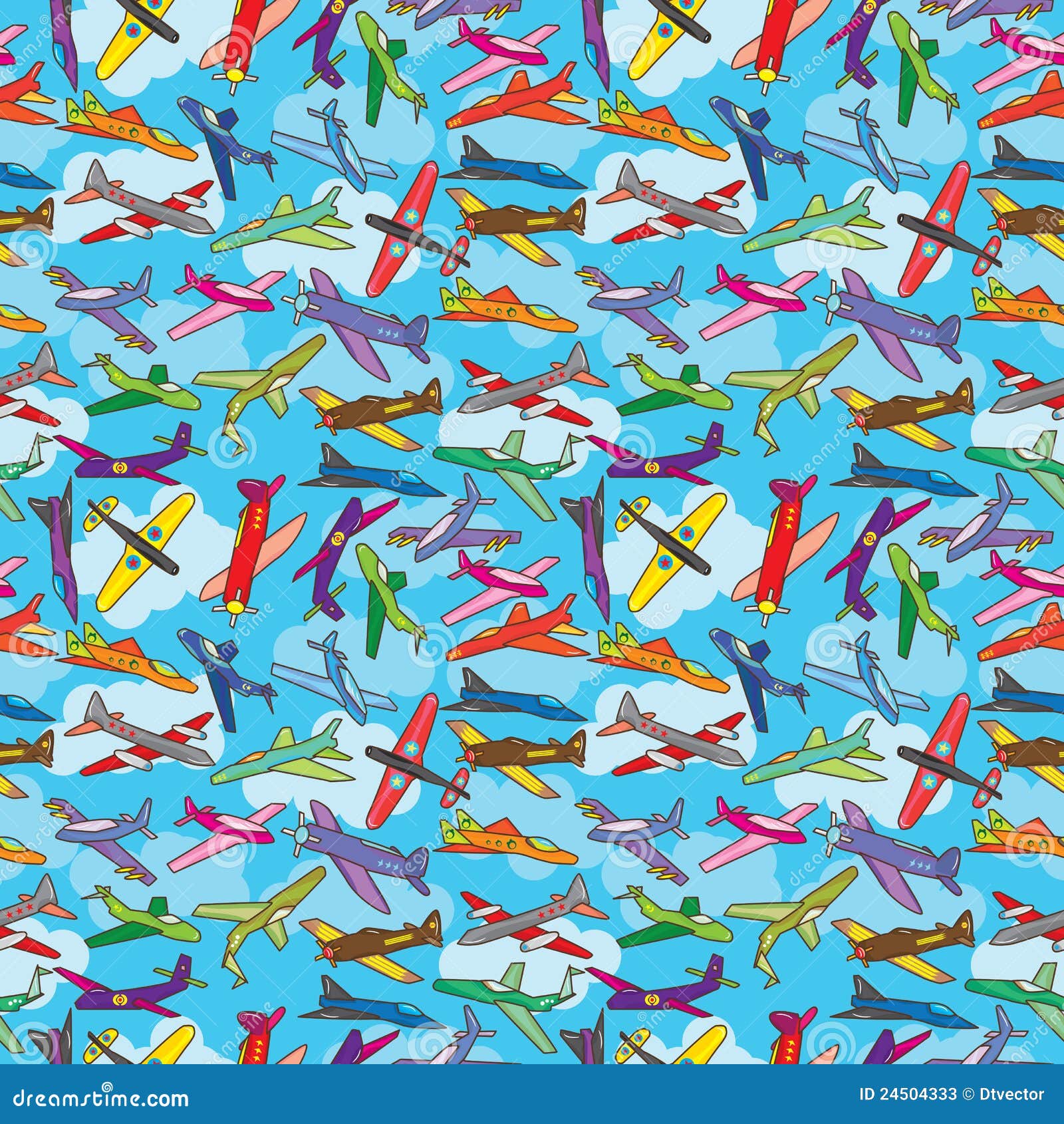 Aeroplane Fly Sky Seamless Texture_eps Stock Vector - Illustration of ...