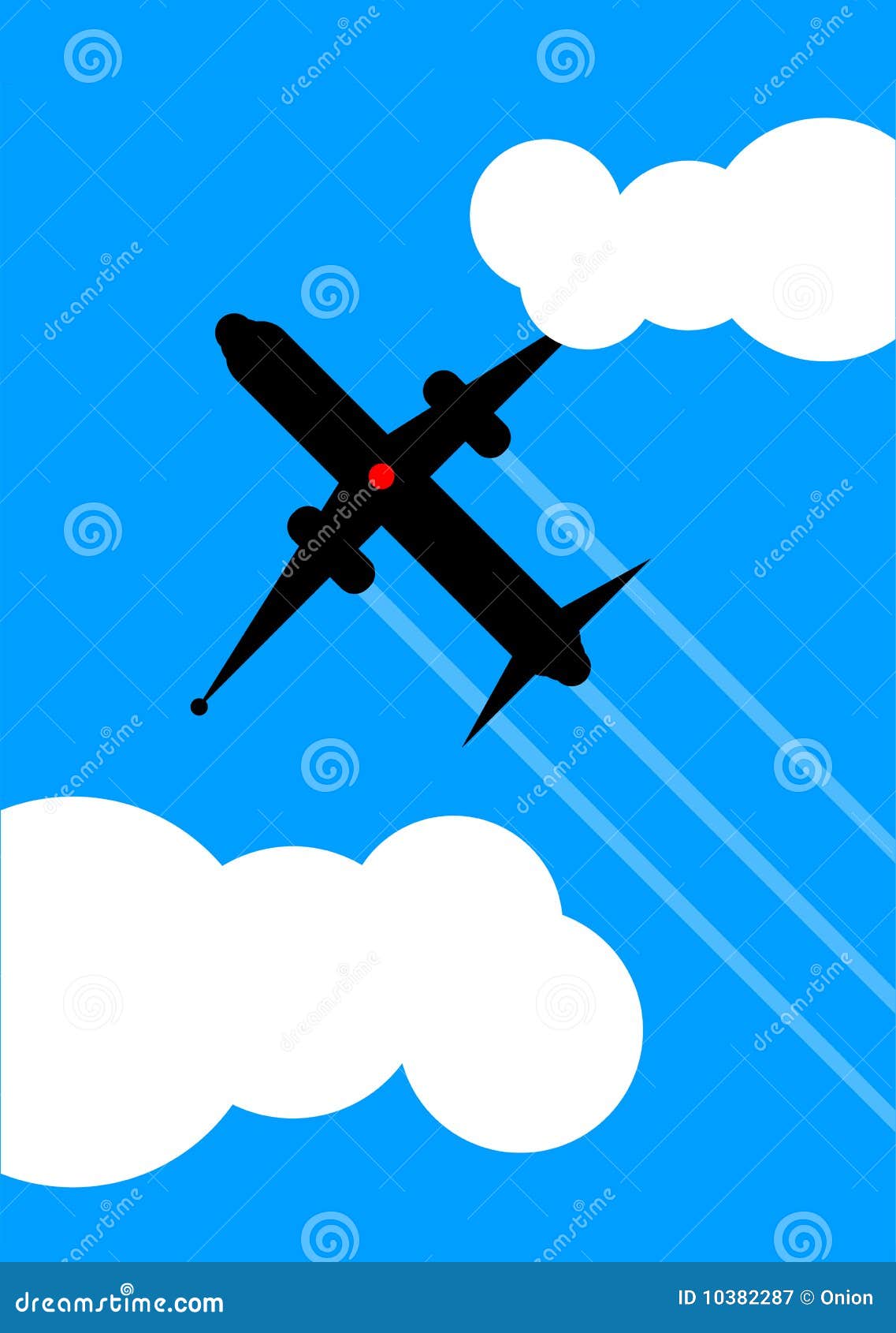 Aeroplane flying overhead stock illustration. Illustration of economy ...